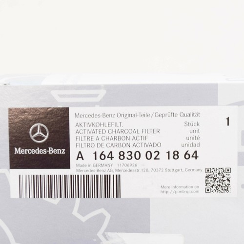 MERCEDES-BENZ ML W164 ACTIVATED CHARCOAL CABIN FILTER A164830021864 | eBay