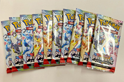 10x Pokémon Prismatic Evolutions Booster Pack SV 8.5 ETB Sealed English ...