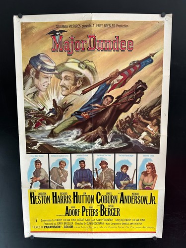 original 1965 MAJOR DUNDEE Movie Poster 27x41 One Sheet - CHARLTON ...