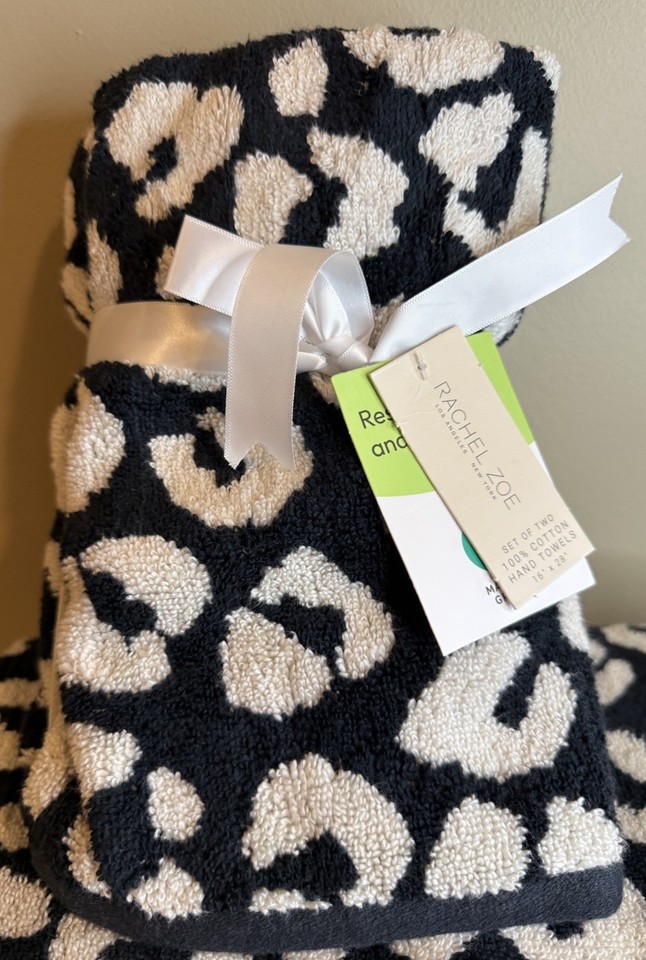 8pc Rachel Zoe Leopard Cheetah Animal Print Bath Hand Washcloth Towel ...
