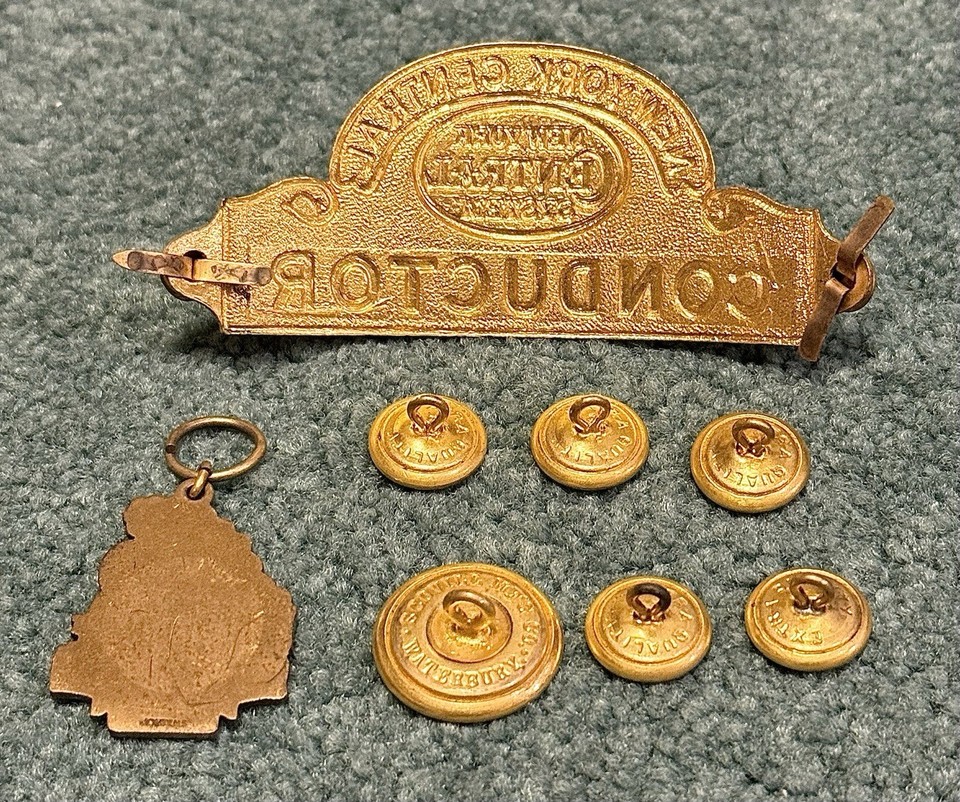Vintage Obsolete New York Central System Railroad Conductor Hat Badge W ...