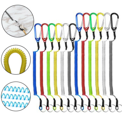 New Elastic Spiral Spring Coil Strap Rope Lanyard Key Chain 1.2m 1.5m2m ...