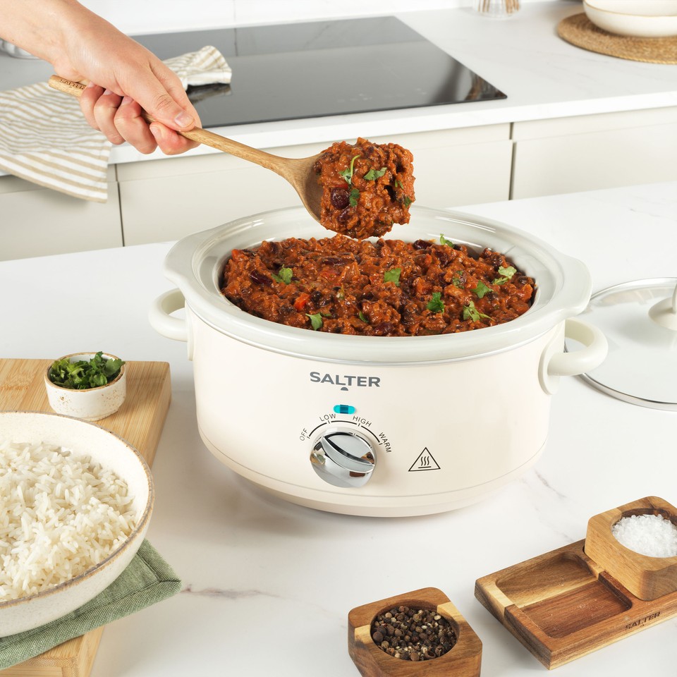 Salter Retro 3.5L Slow Cooker 3 Heat Settings/Keep Warm for Family ...