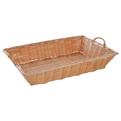 Natural Color Wicker Basket Rectangular With Handles - 20"L x 13 1/2"W ...