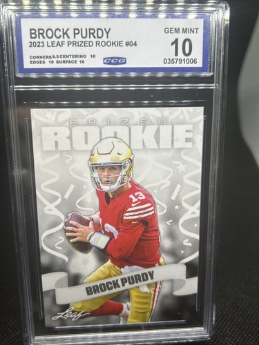 2023 Leaf Special Release Brock Purdy Prized Rookie #4 GEM MINT 49ers ...