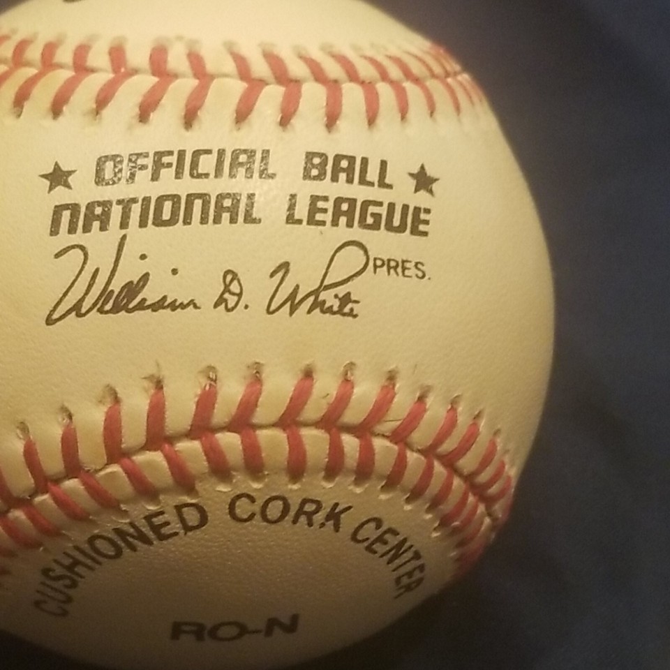 david justice signed baseball autographed nl ball autograph signature ...