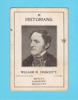 William H. Prescott Historian Vintage Parker Brothers History Game Card ...