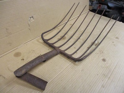 Vintage Antique Farm Hand Pitch Fork Hay rake Collectible | eBay UK