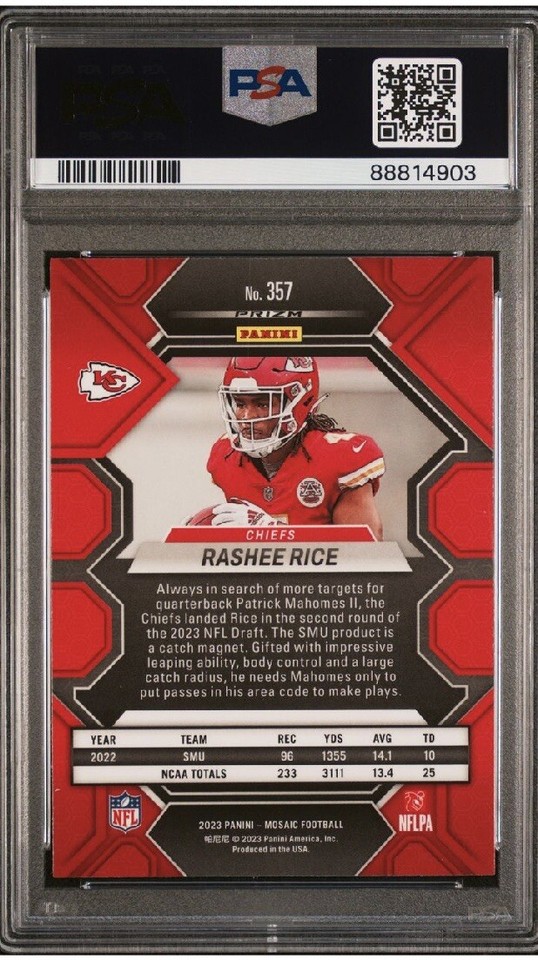 Rashee Rice Rookie Yellow Reactive Psa 9 | eBay