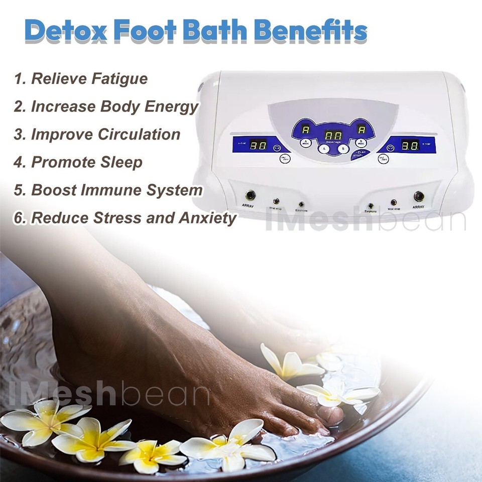 Detox Foot Bath Machine Dual Ionic Cell Relax Spa Massager LCD MP3 ...