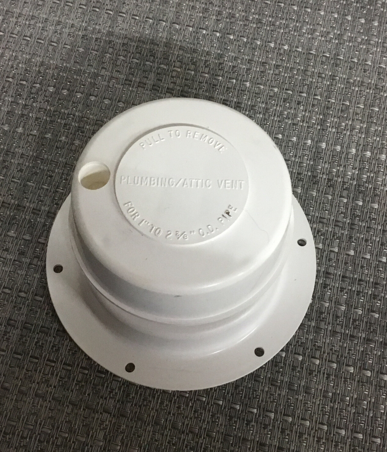 WHITE Plastic Attic/Plumbing Vent Cover / cap 1” To 2 3/8” O.D. Pipe ...