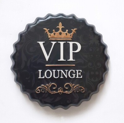 Embossed VIP Lounge Metal Bottle Caps Decorative Tin Sign Cafe Beer Bar ...