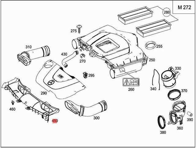 Mercedes-Benz Glk-class X204 Air Intake Top Fan Shroud A2045000355 ...