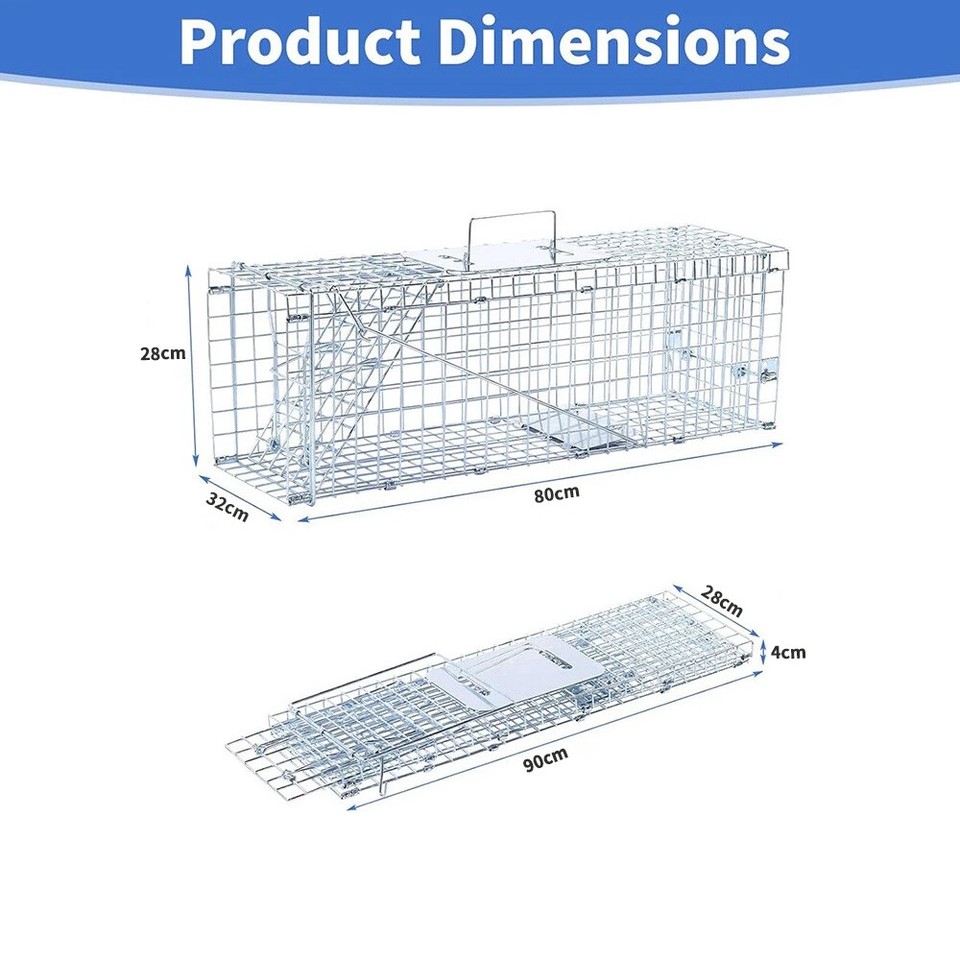 Extra Large Rodent Cage Live Animal Trap Garden Rabbit Raccoon Cat 32 ...