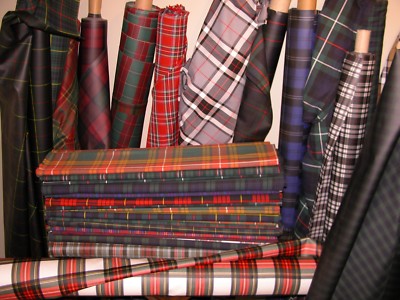 AUTHENTIC TARTAN FABRIC HEAVY POLYESTER VISCOSE DRAPES KILTS SOFT ...