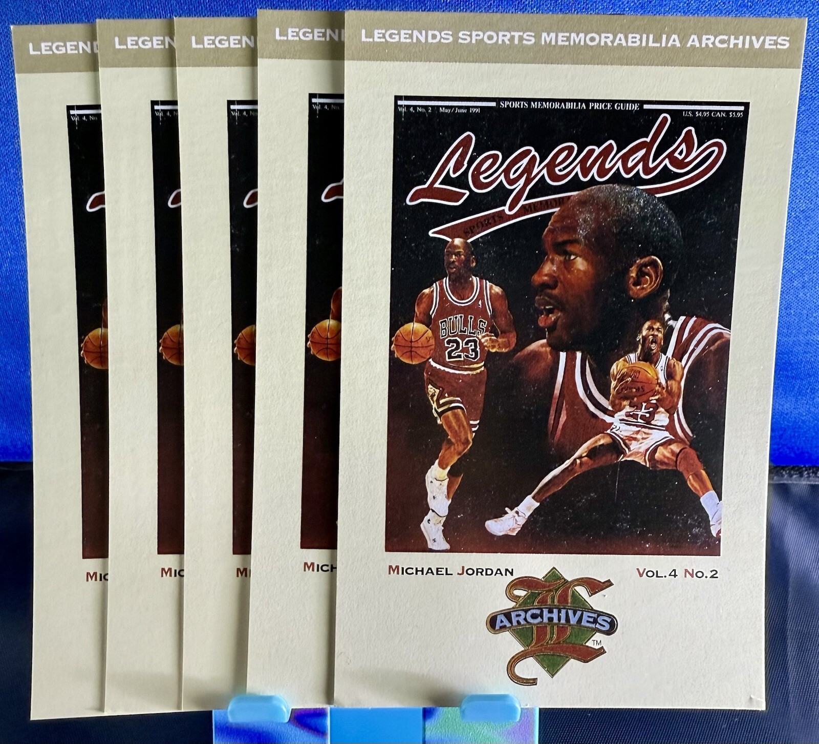 1992 MICHAEL JORDAN LEGENDS ARCHIVES 3 1/2" x 5 1/2" COLLECTOR'S ...