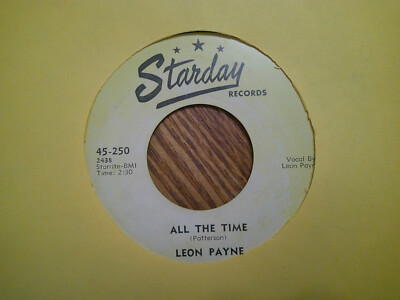 STARDAY 7" 45 RECORD/LEON PAYNE/ONE MORE CHANCE/ALL THE TIME/ EX+ 1956 ...