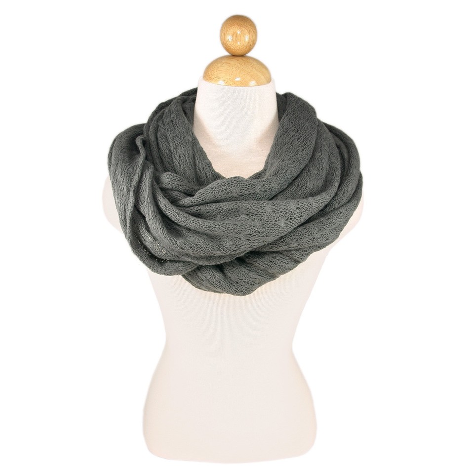 TrendsBlue Premium Solid Color Knit Infinity Circle Scarf - Diff Colors ...