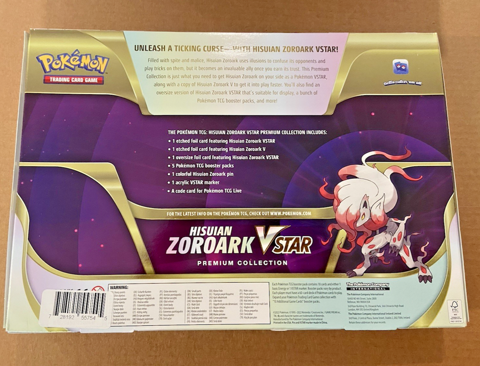 Pokemon TCG Hisuian Zoroark VSTAR Premium Collection Box |BRAND NEW ...