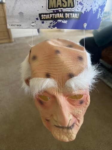 CREEPY OLD MAN PAPPY GRANDPA LATEX WRINKLED FACE MASK HALLOWEEN COSTUME ...