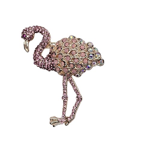 Flamingo Brooch Pin - Pink and Clear Rhinestones | eBay