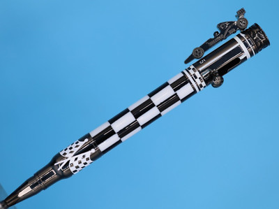 Indy Racing Pen in Gunmetal Finish with Race Track Black & White ...