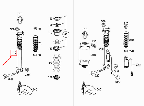 MERCEDES-BENZ GLE W166 REAR SHOCK ABSORBER A1663201830 for sale online ...