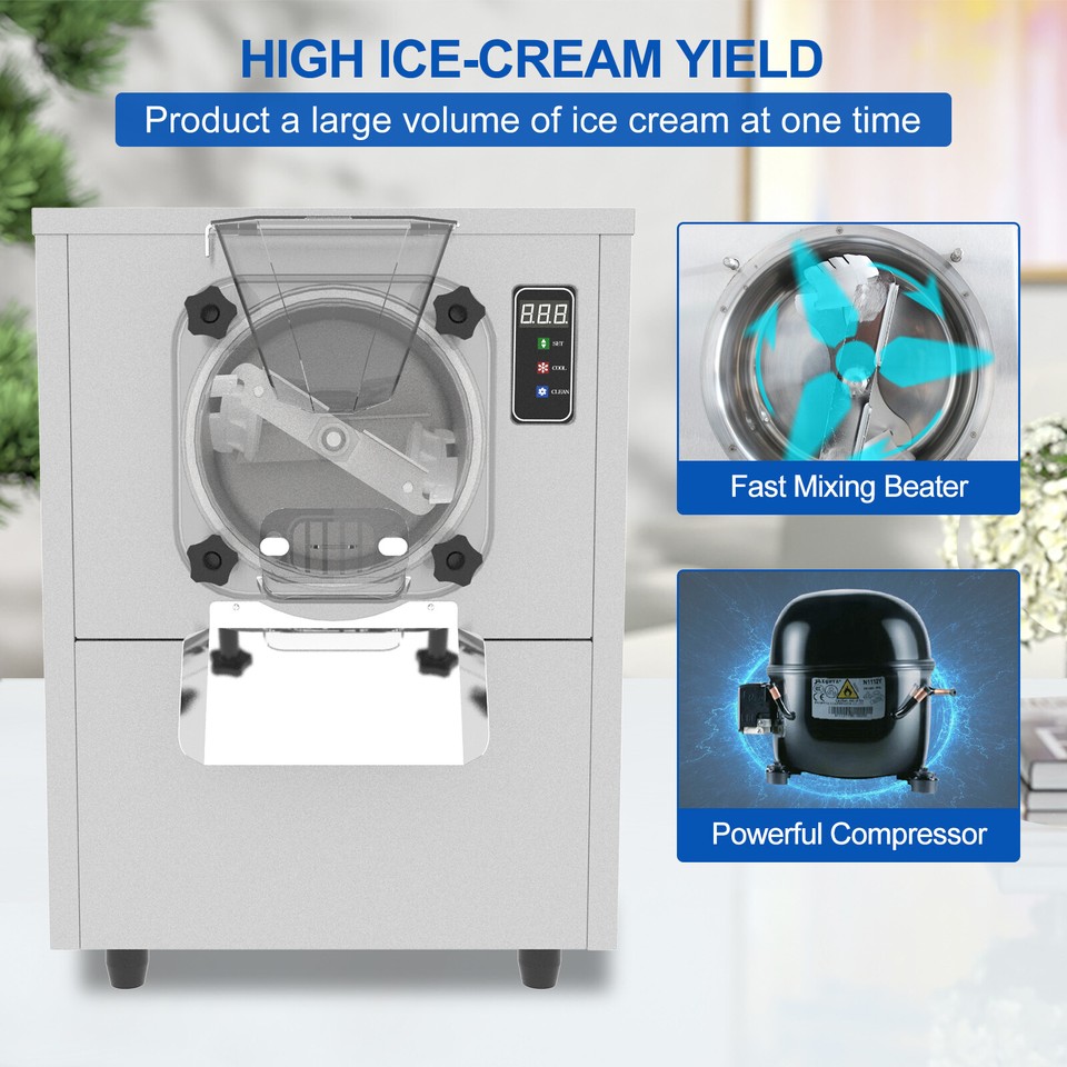 TECSPACE Commercial Frozen Hard Ice Cream Machine for Bars 1400W 110V ...