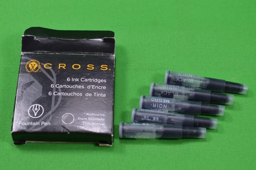 Cross Fountain Pen Ink Cartridges,5 Pack,Black,Opened Box,R8 | eBay