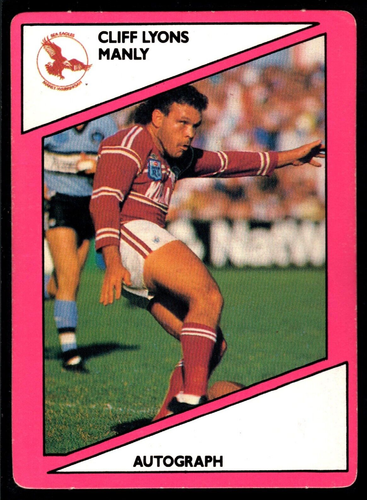 1988 #7 Cliff Lyons Manly Sea Eagles Scanlens Stimorol rugby league NRL ...