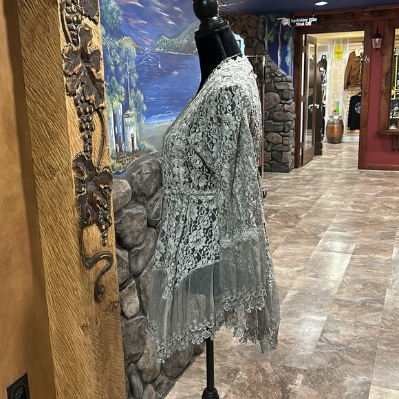 NWT Adore Silver Stevie Nicks Inspired Lace A-Line Tunic Size L | eBay