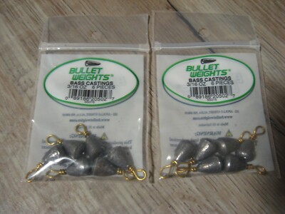 2 Packs Bullet Weights Bass Casting Sinkers - 3/16 Oz Lead Weights (6 ...