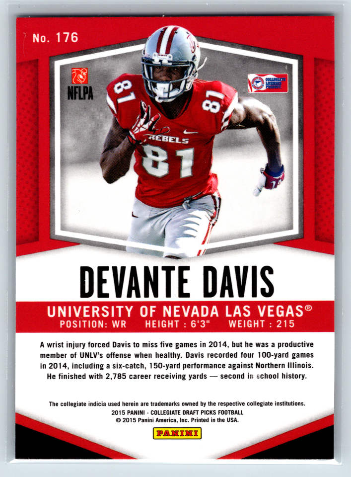 Devante Davis 2015 Panini Prizm Draft Picks RC #176 UNLV Rebels | eBay