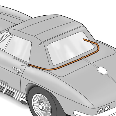 Weatherstrip Seal for 1963-67 C2 Corvette Convertible Top - Rear Bow to ...