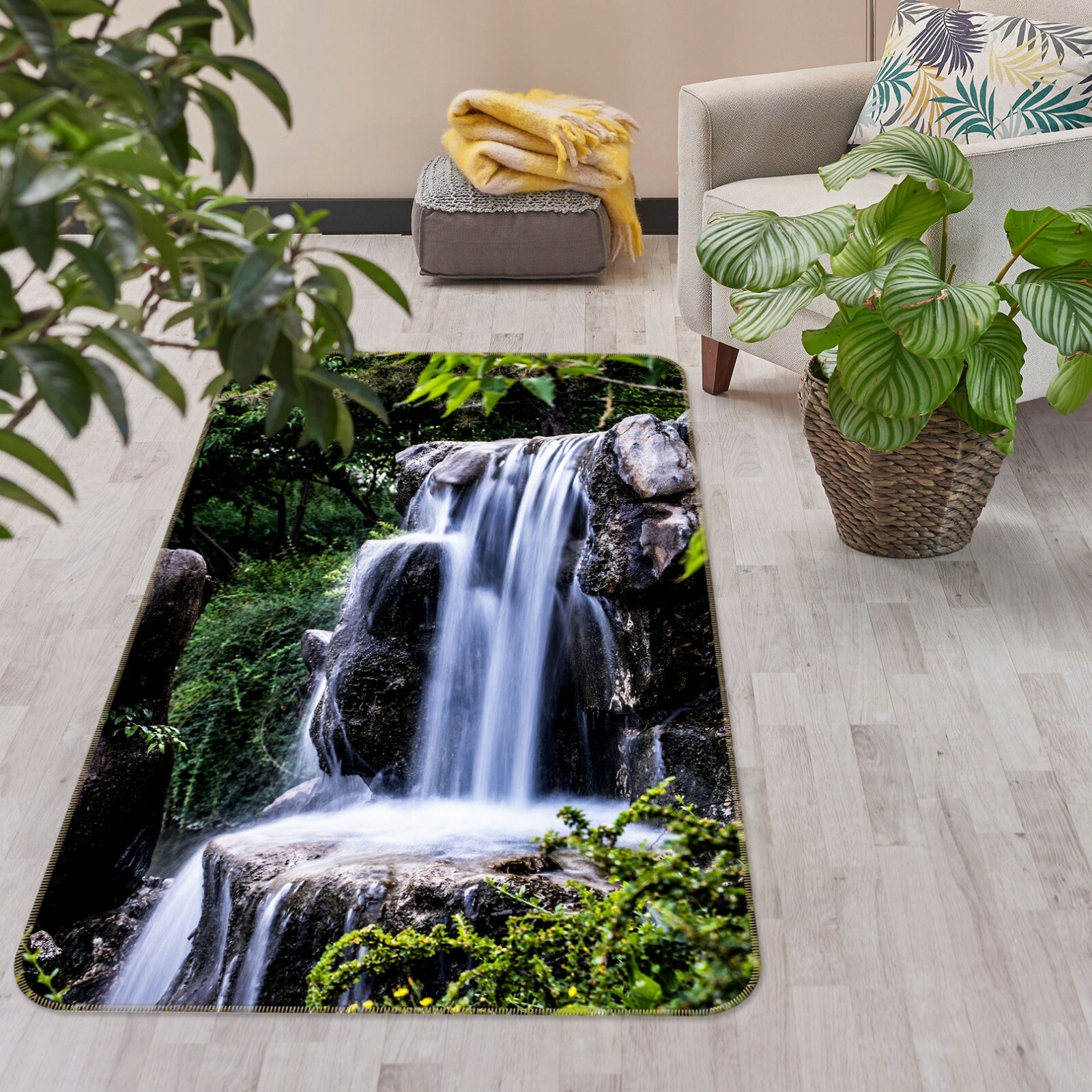 3D Waterfall Stone ZHUB4987 Game Non Slip Rug Mat Photo Carpet Zoe ...