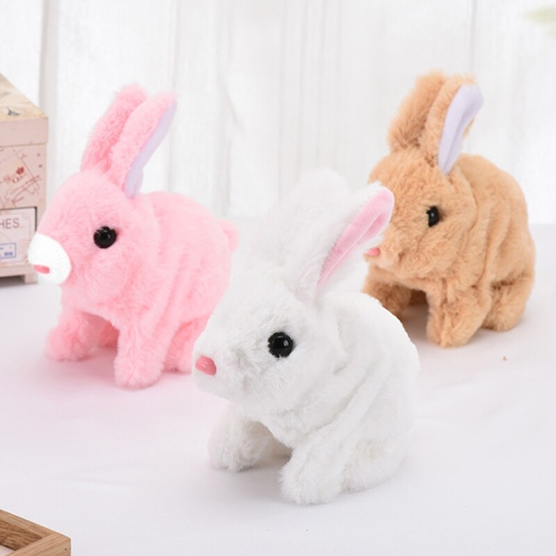 Electric Rabbit Toy Plush Battery Operated Hopping Rabbit Gift | eBay