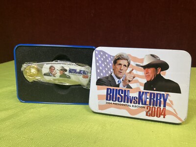 NIB Bush vs Kerry 2004 Presidential Election Collectors Buck Style ...