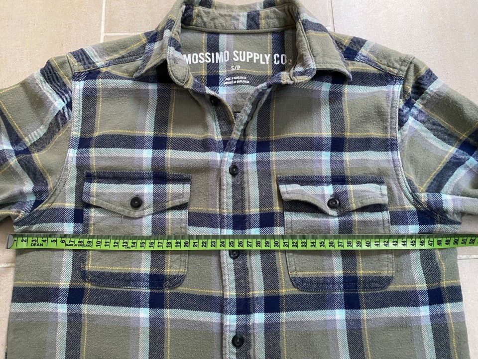 Mens Mossimo Supply Co Brushed Cotton Long Sleeved Green Check Shirt sz ...