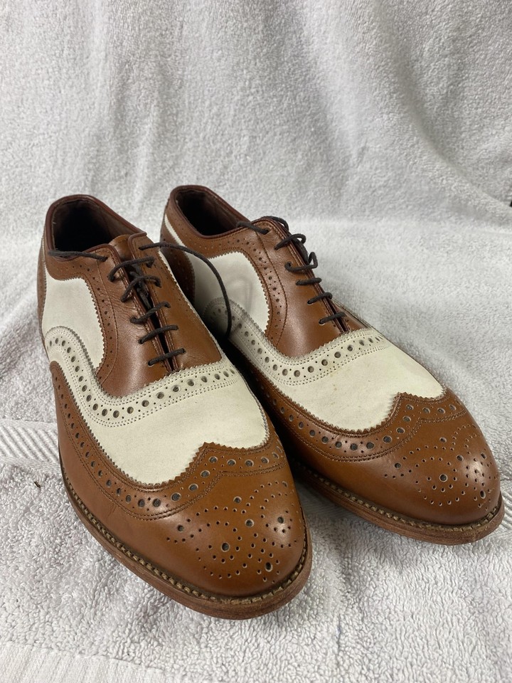 Allen Edmonds Shoes Mens Size 8.5 D Brown White Wingtip Spectator ...