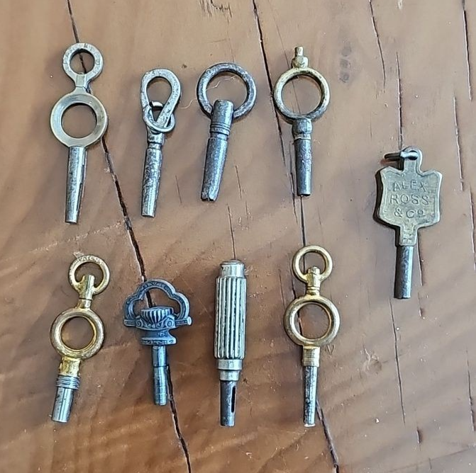 Lot collection of Antique Pocket Watch 9 Key keys + Alex Ross of Hong ...
