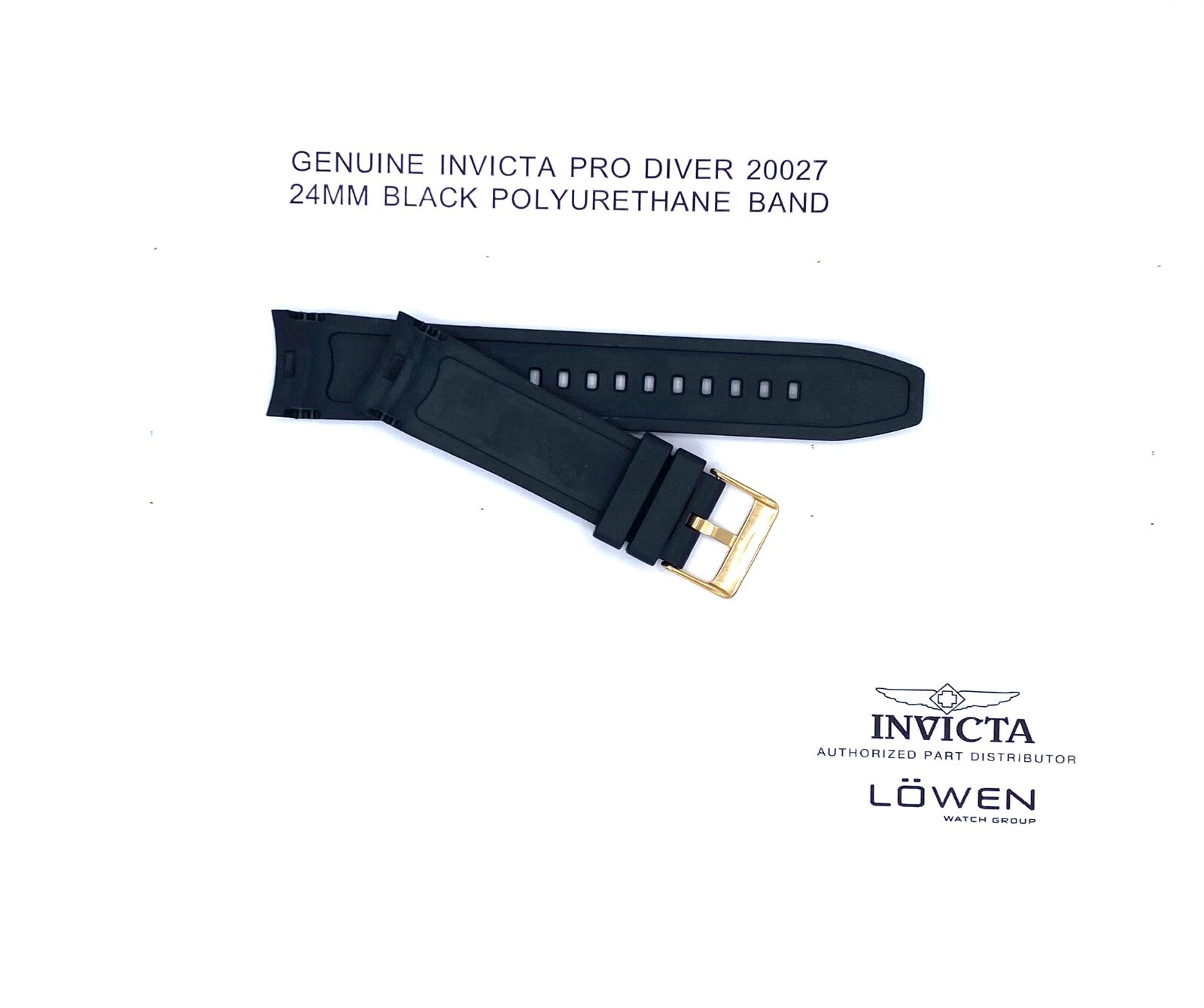 Brand New Invicta Pro Diver 20027 Black Polyurethane Gold Tone 24MM ...