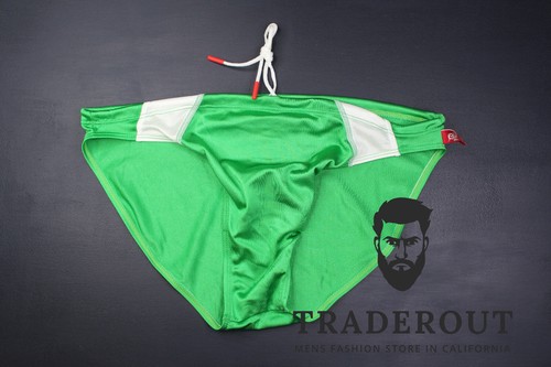 AussieBum Mens green competition crew Nylon Swim bikini Swimwear size ...