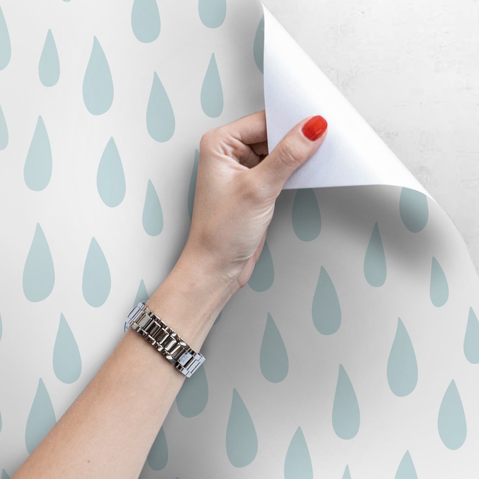 Self adhesive Rainy Rain drop decal Removable Wallpaper art Watercolor ...