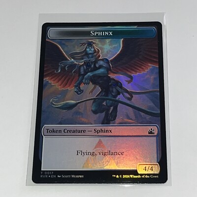 MTG RVR Sphinx 0017 Elf Knight 0015 FOIL Token Creature Double-sided NM ...
