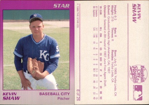 Kevin Shaw 1989 Star Baseball City Royals #8 RC Card *AutographDen ...