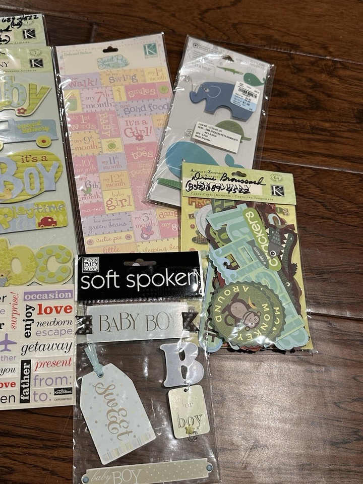 Large Lot Of Baby Scrapbooking Dimensional Stickers Supplies Die Cuts ...