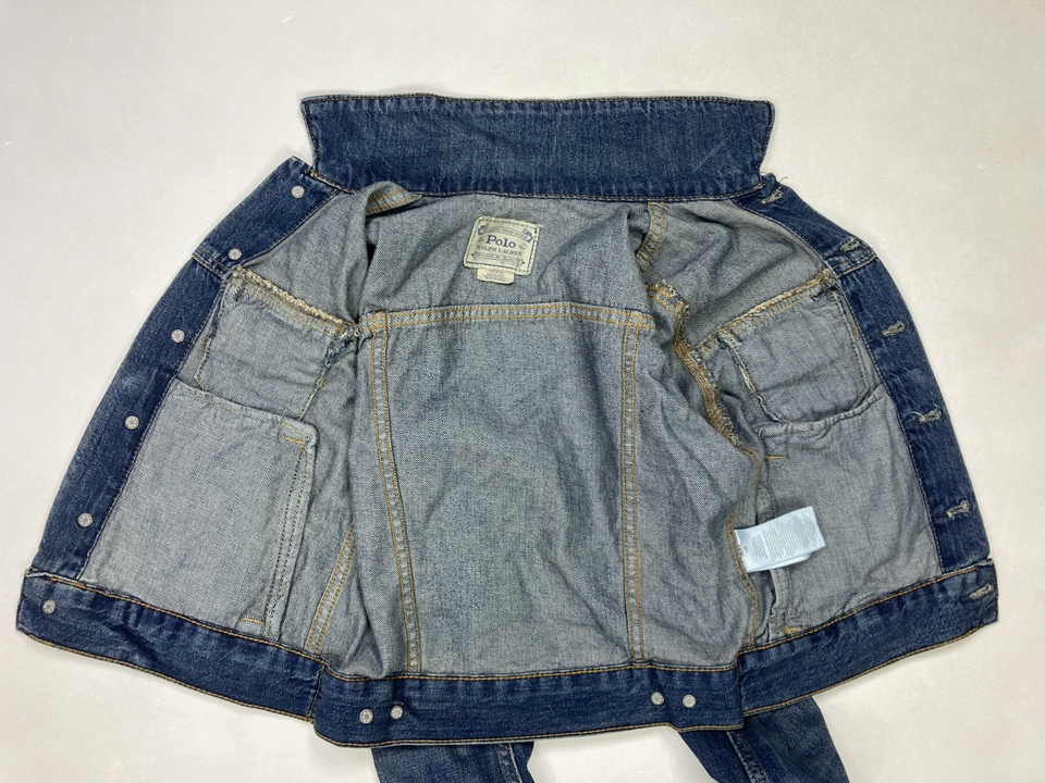 Polo Ralph Lauren USA Flag Trucker Denim Jean Jacket Men Size Small 8 ...