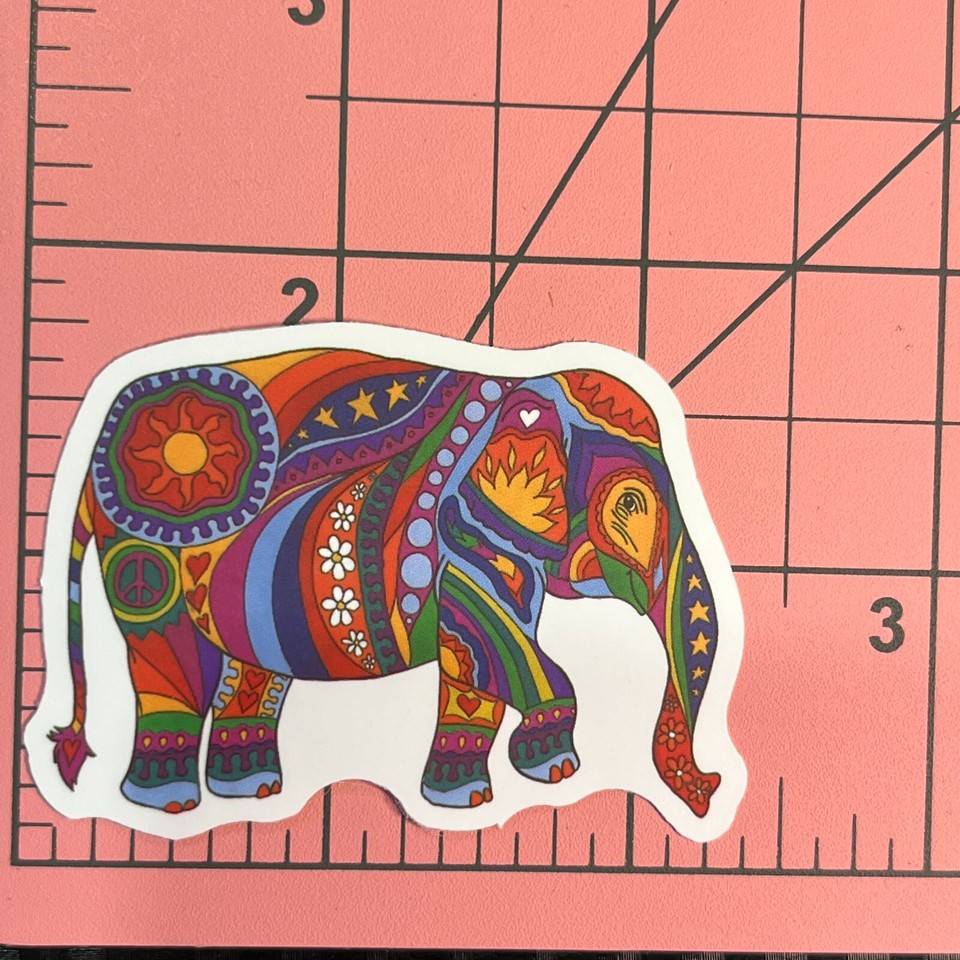 Elephant Mandela Psychedelic Hippie Peace Love - Vinyl Decal Sticker ...