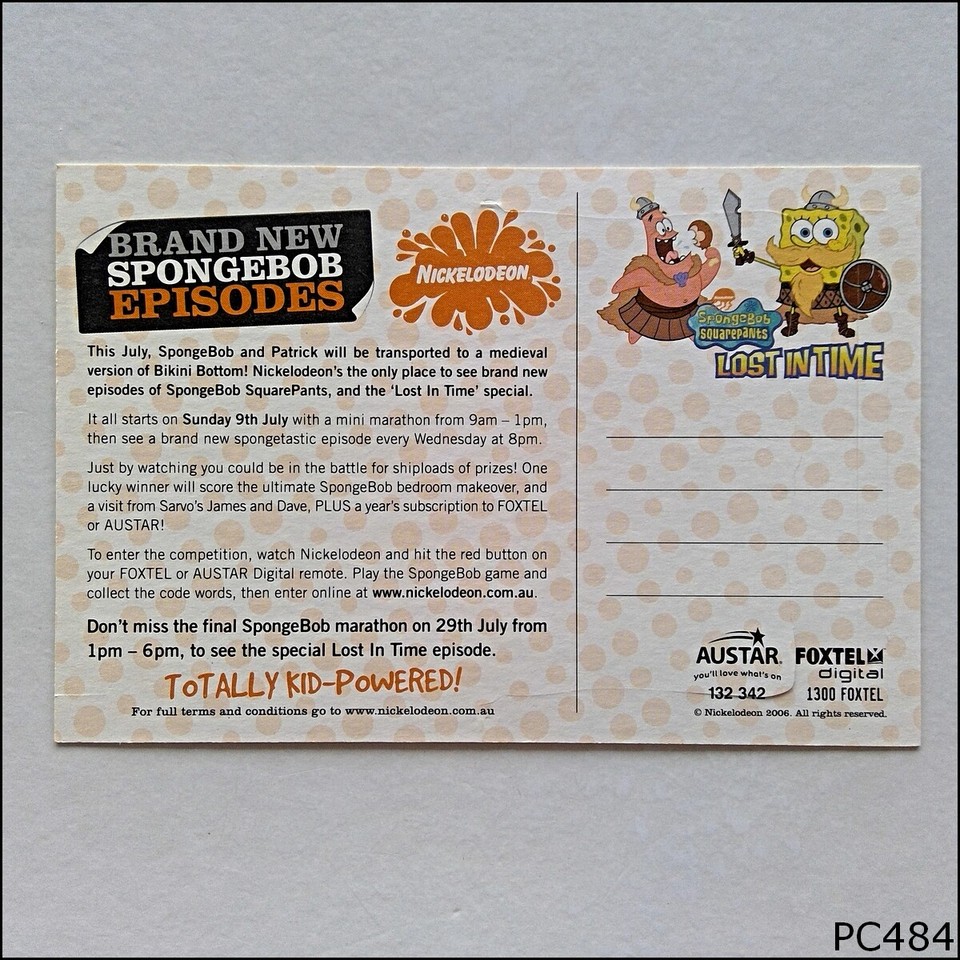 SpongeBob SquarePants Postcard (P484) | eBay