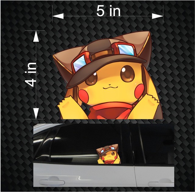 Peeking Pikachu Pokemon Go Anime Car Window Vinyl Decal Sticker ...